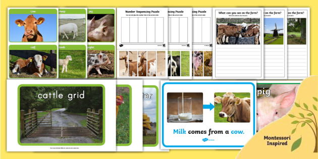Montessori Farm Animals Resource Pack (teacher made)