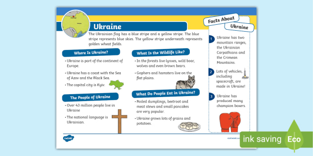 KS1 Ukraine Fact File - Europe (teacher made) - Twinkl