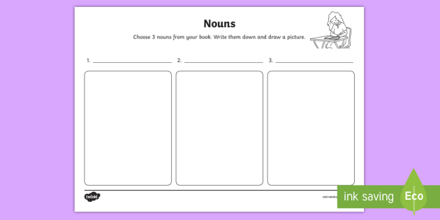 Nouns Comprehension Worksheet (teacher made)