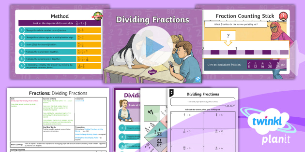 Dividing Fractions Lesson Pack - Twinkl PlanIt Maths - KS2