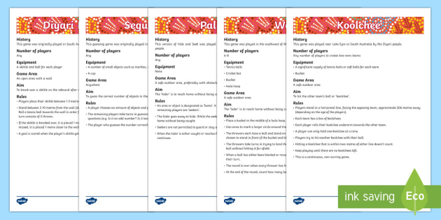 Traditional Aboriginal Games Activity Pack (teacher made)