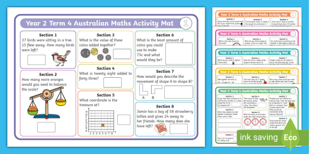Year 2 Term 4 Australian Maths Activity Mats (teacher made)