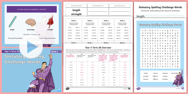Year 4 Term 2B Week 6 Spelling Pack (teacher made)
