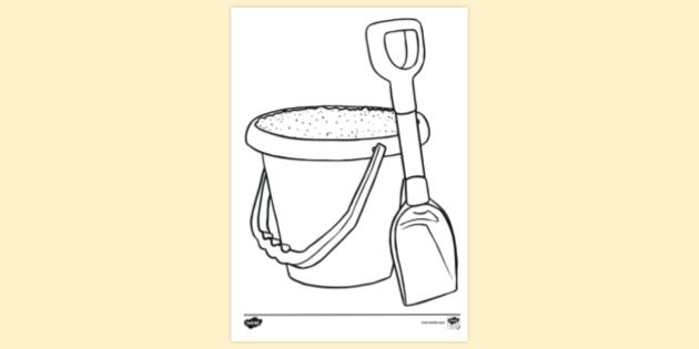 FREE! - Bucket And Spade Colouring Sheet | Colouring Sheet