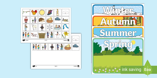 Pictures of the Four Seasons of the Year | Cut and Stick Activity