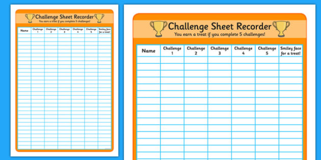 👉 Challenge Sheet Recorder