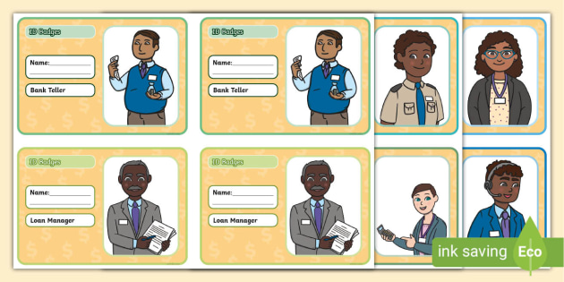 Bank ID Badges Role Play (teacher made)