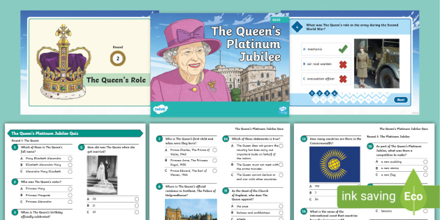 KS2 The Queen's Platinum Jubilee Quiz (teacher made)