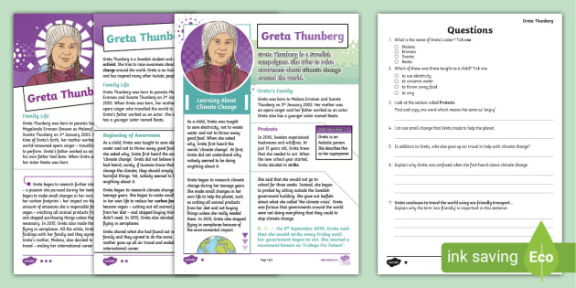 Greta Thunberg Texts | twinkl.com.au
