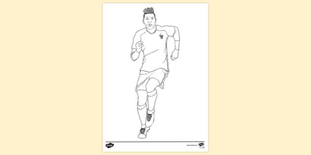 Paul Pogba France Colouring Sheet | Colouring Sheets