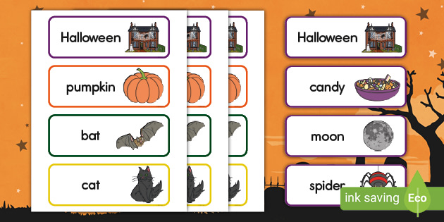 Halloween Word Cards (teacher made)