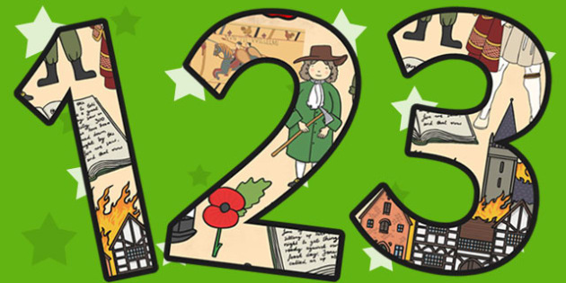 History Themed A4 Display Numbers