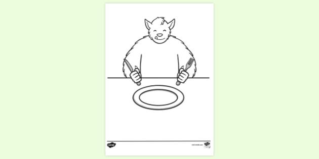 FREE! - Hungry Monster Colouring Sheet (teacher made)