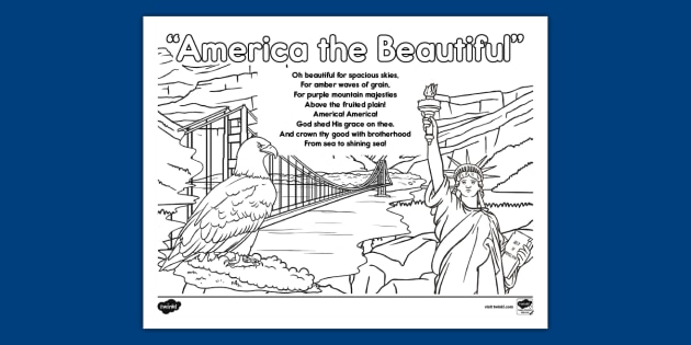 god bless america coloring sheet
