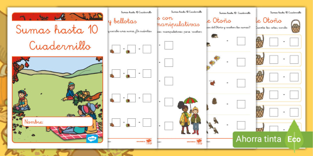 Cuadernillo: Sumas hasta 10 - Otoño (teacher made)