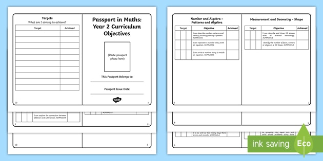Year 2 Maths Assessment I Can Statements Checklist