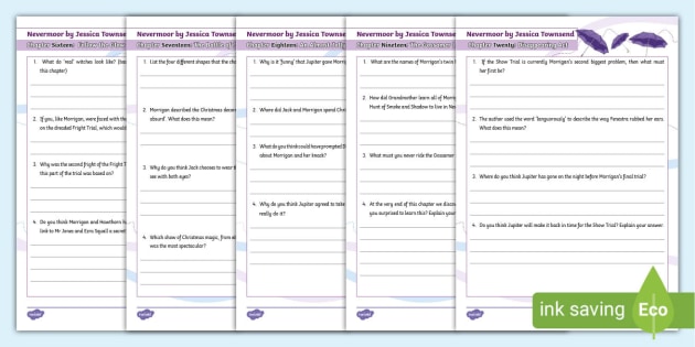 Nevermoor Comprehension Questions for Chapters 16-20