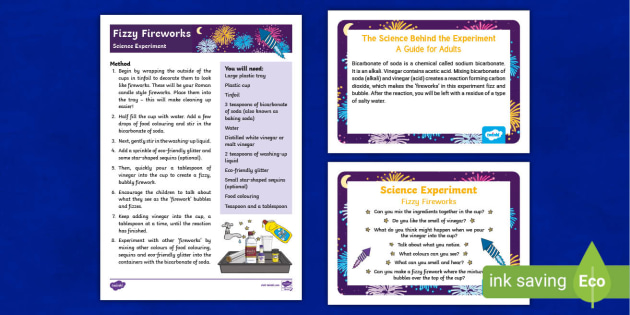 EYFS Fizzy Fireworks Science Experiment and Prompt Card Pack