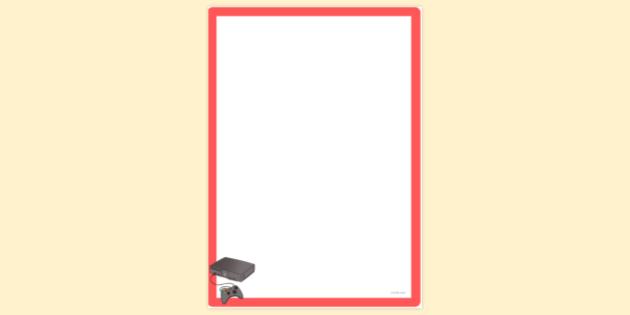 Simple Blank Game Console Page Border | Page Borders