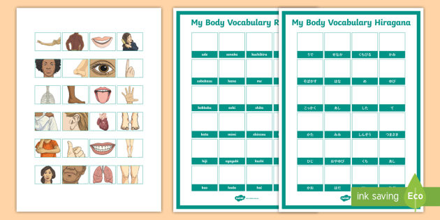 My Body Vocabulary Matching Mat