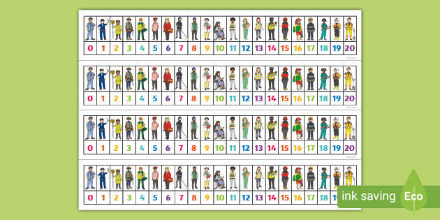 People Who Help Us Number Track (1-20)