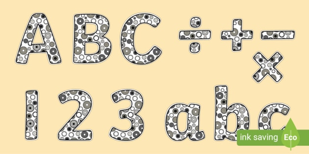 Cog Themed Size Editable Display Lettering (teacher made)