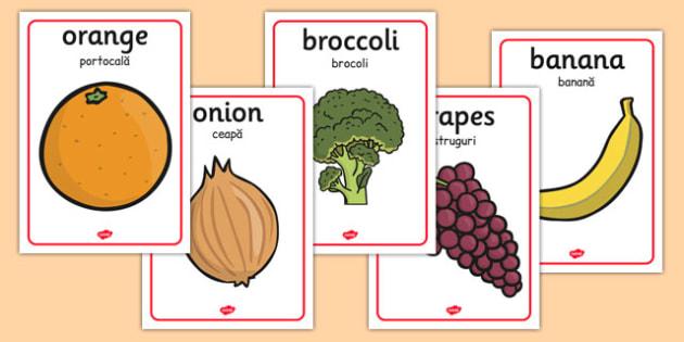 Fruit and Vegetable Display Posters Romanian Translation