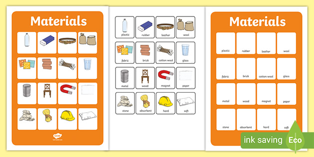 Materials Vocabulary Matching Mat (teacher made)