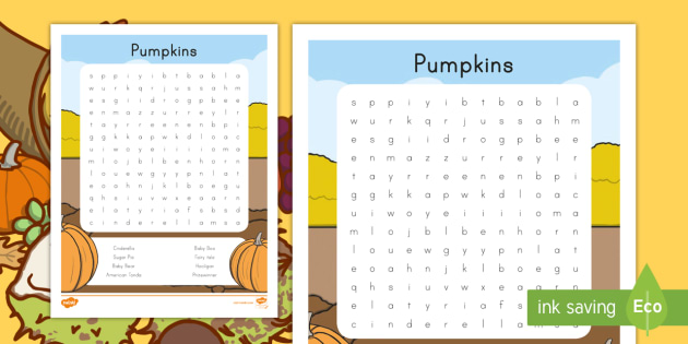 Pumpkins Word Search