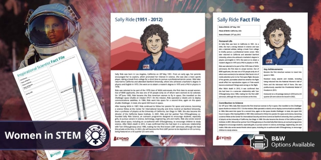 Sally Ride Poster and Fact File