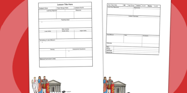 Roman Themed Editable Individual Lesson Plan Template - plans