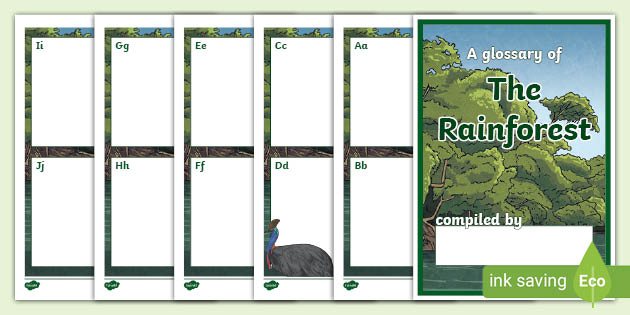 Rainforest Glossary Writing Template Booklet (teacher made)