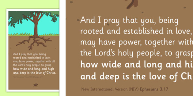 Rooted and Established in Love' Bible Scripture Motivational Poster