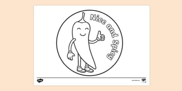 FREE! - Nice and Spicy Chilli Colouring | Colouring Sheets