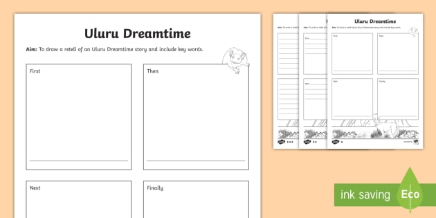Uluru Dreaming Retell Differentiated Writing Template