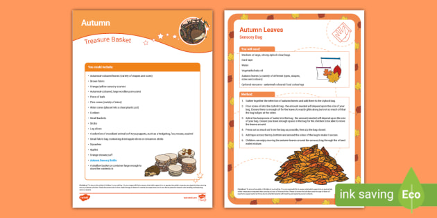 Autumn Treasure Basket Ideas (teacher made)