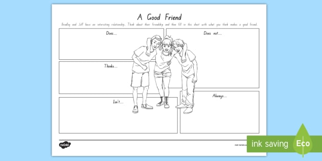 FREE! - Term 1 Week 2 Year 5 and 6 Chapter Chat A Good Friend Worksheet to