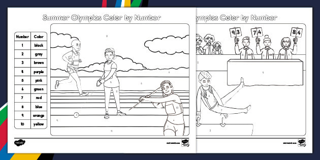 Summer Olympics Color by Number | Number Recognition | Math