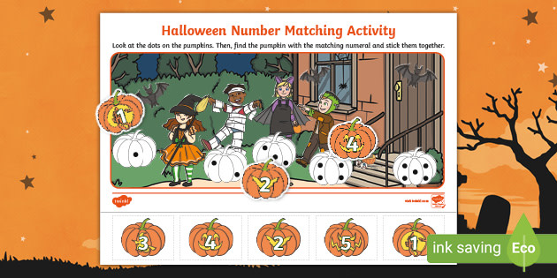 👉 Halloween Number Matching Activity (teacher made)