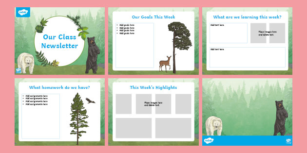 Canadian Nature Class Newsletter PowerPoint Template