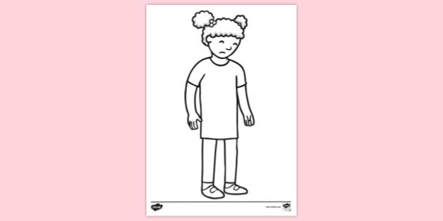 FREE! - Say No To Bullying - Sad Girl Colouring Sheet