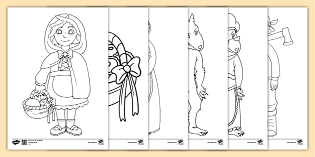 Little Red Riding Hood Characters Coloring Pages