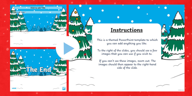 FREE! - Snowflake Themed Editable PowerPoint Background Template