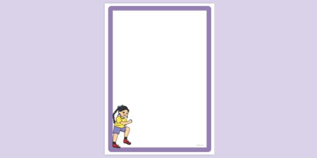FREE! - Simple Blank High Knees Exercise Page Border | Twinkl