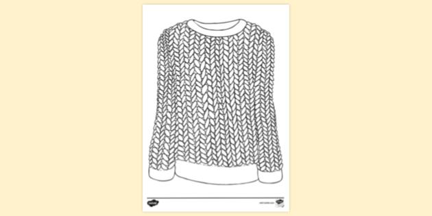 Knitted Jumper Colouring Sheet | Colouring Sheets