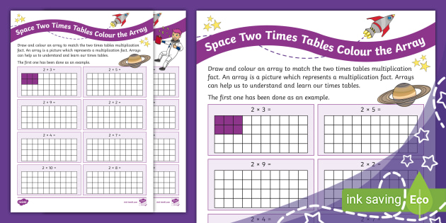 * NEW * Space Two Times Tables Colour the Array