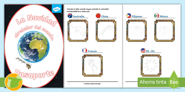 Ficha de actividad: La Navidad alrededor del mundo - Pasaporte
