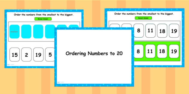 Ordering Numbers to 20 Flipchart