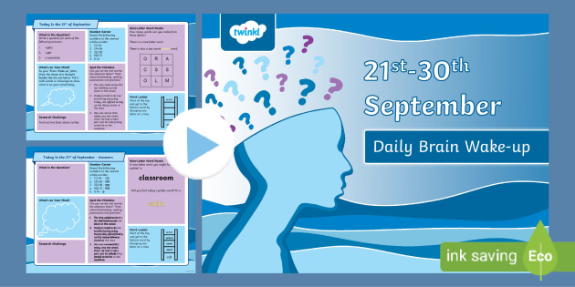 Daily Brain Wake-up 21st-30th September Activity PowerPoint