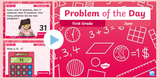 First Grade Math Problem of the Day - June PowerPoint